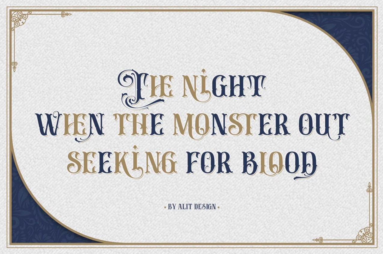 Western Classic Victorian Font Tattoo Script Vintage Style - Etsy