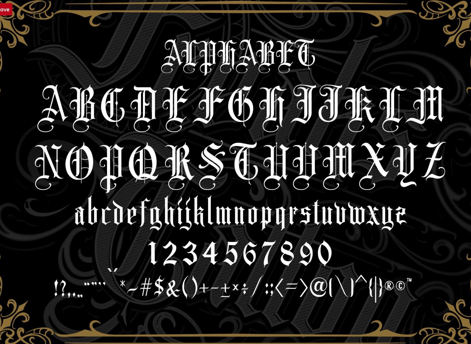 Various Premium Tattoo Font Set - Etsy