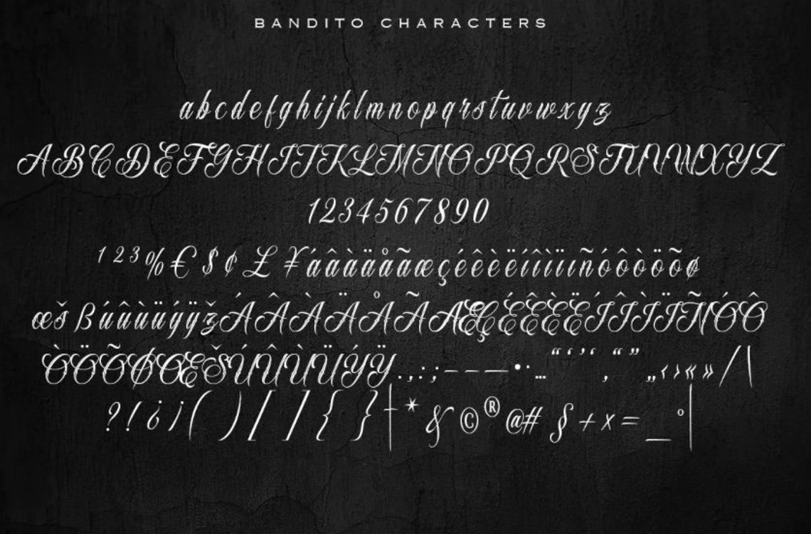 Bandito Cursive Fonts Including Swashes OTF TTF File - Etsy