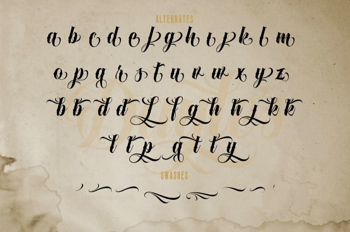 Tattoo Dayles Script Font Chicano Letters-swashes Included OTF - Etsy