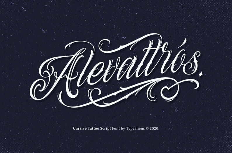 ALEVATTROS Tattoo Style Script Otf/ttf Fancy Script Tattoo - Etsy