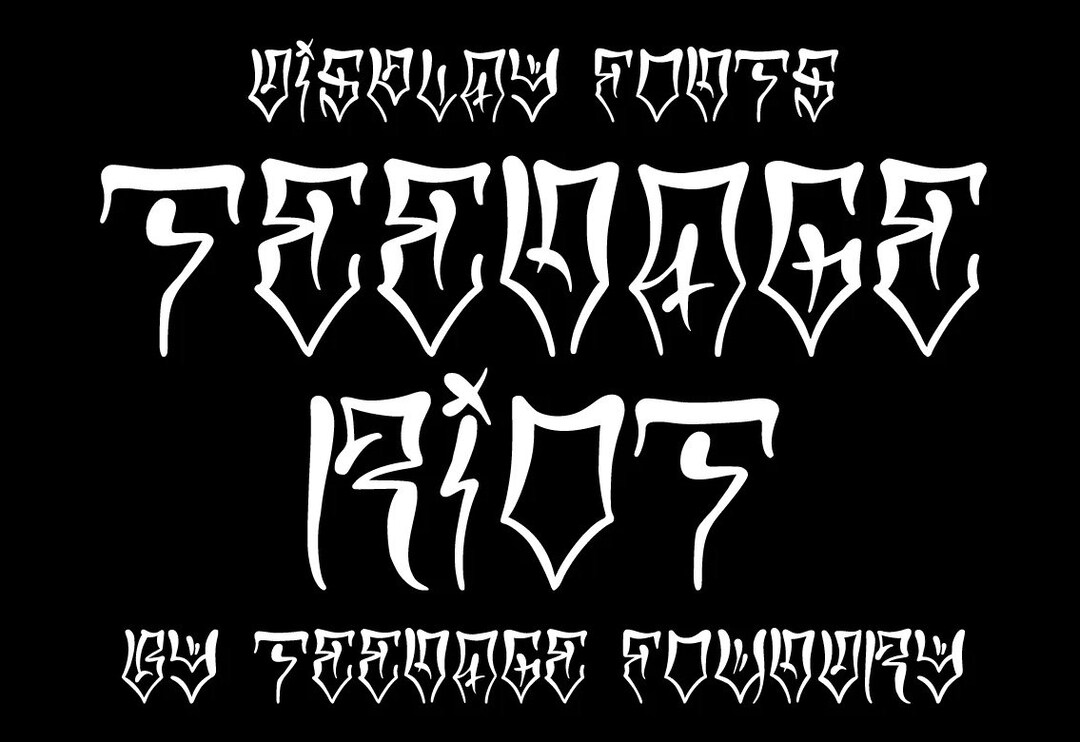 NEW!!! Teenage Riot is a Display Font * Chicano Letters * Otf & Ttf ...