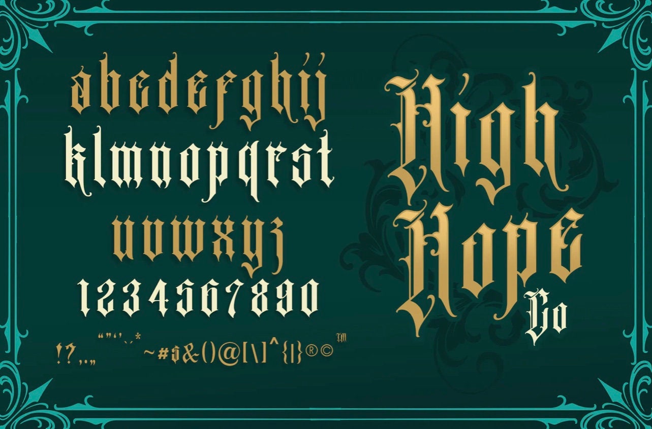 Tattoo Old E Font OTF TTF File - Etsy