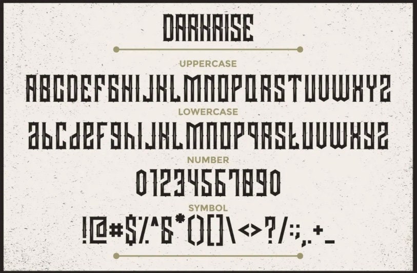 Dark Rise Classic Biker Style Font - Etsy