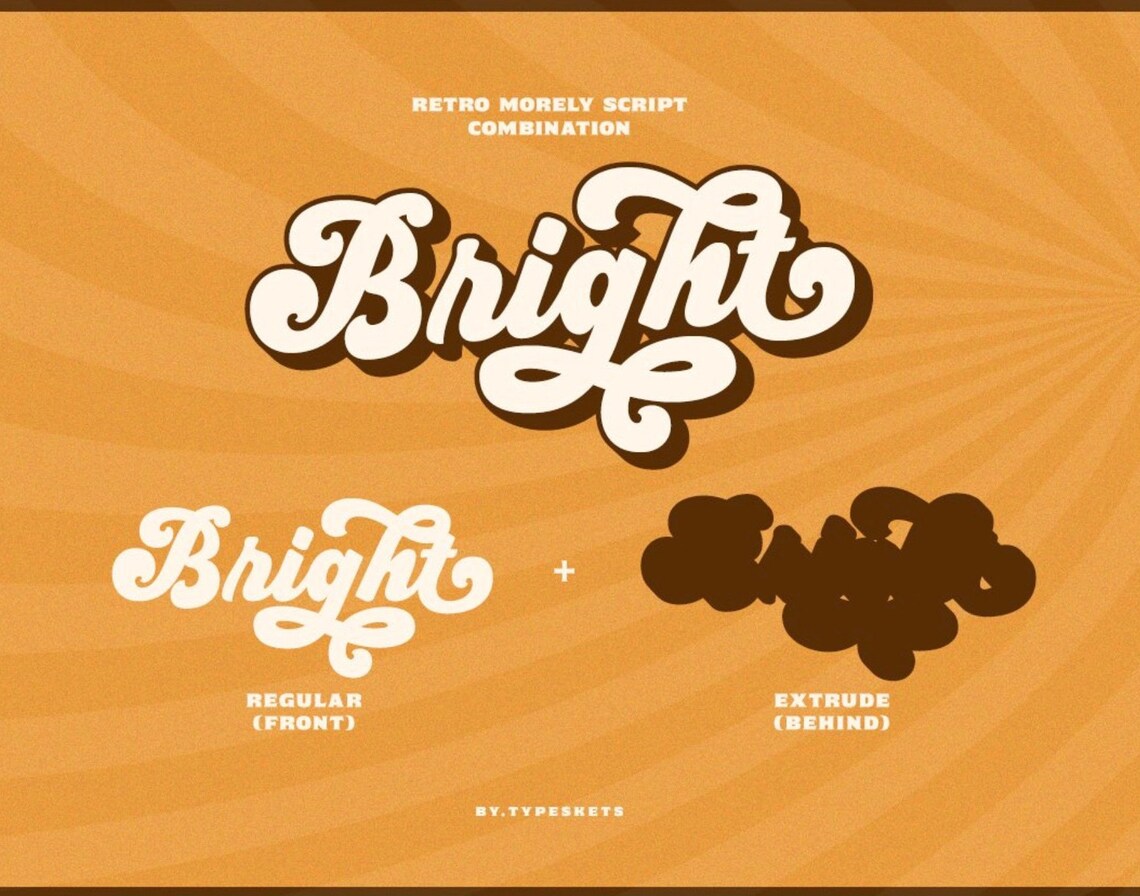 Retro Font With Bubble Background Included OTF/TTF - Etsy