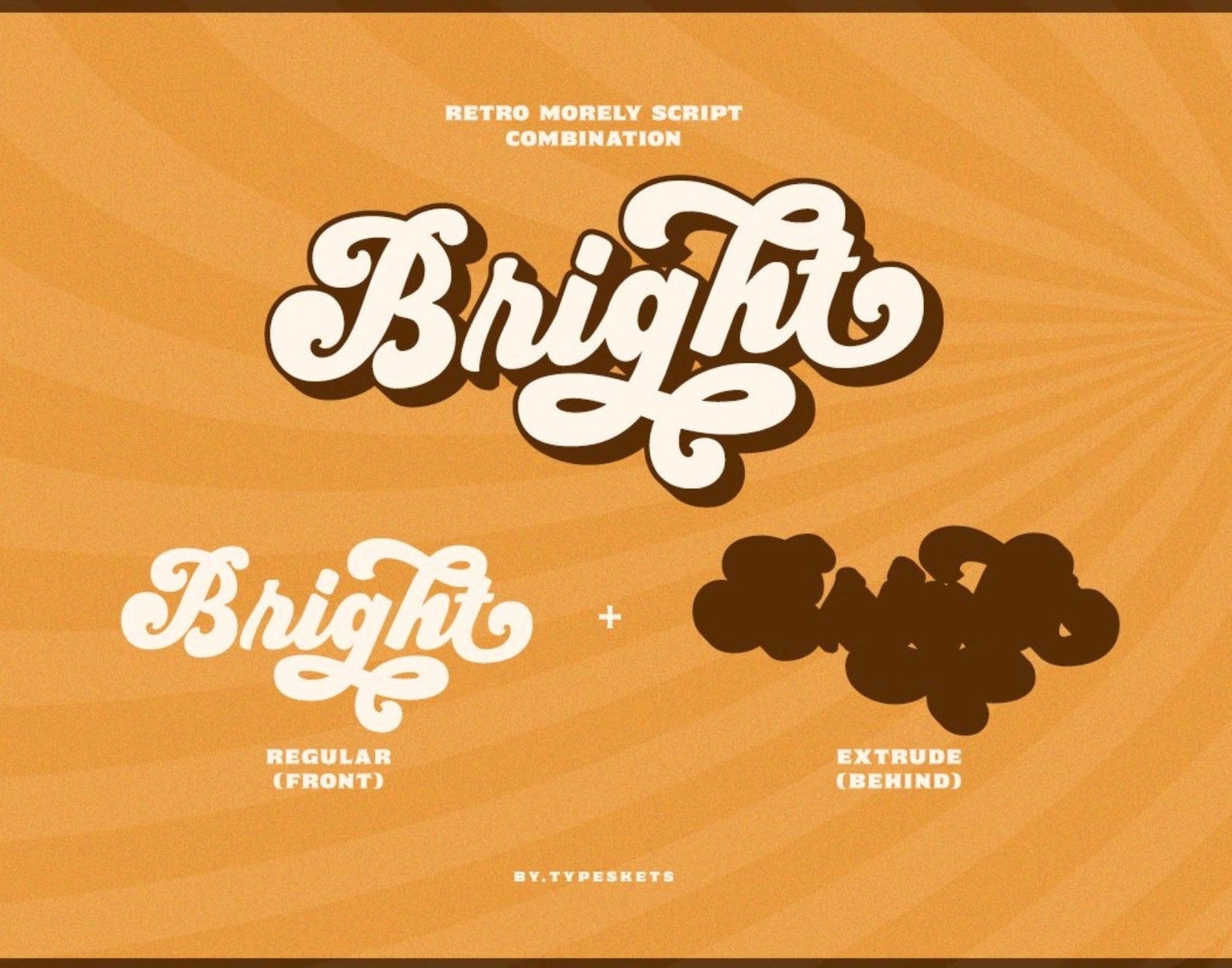 Retro Font With Bubble Background Included OTF/TTF - Etsy