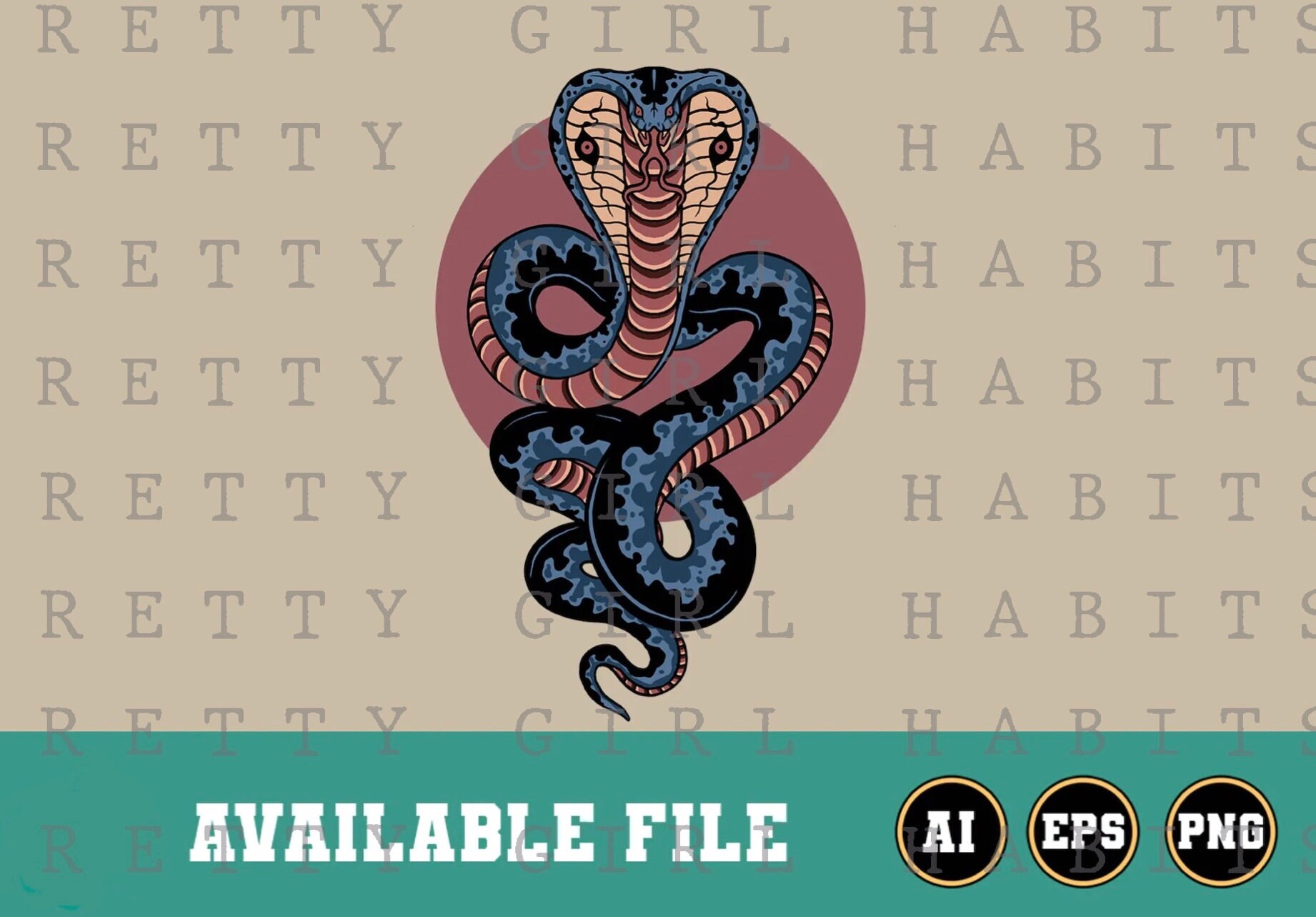 Sublimation Dtf Dtg Traditional Cobra High Quality Vector Design PNG ...