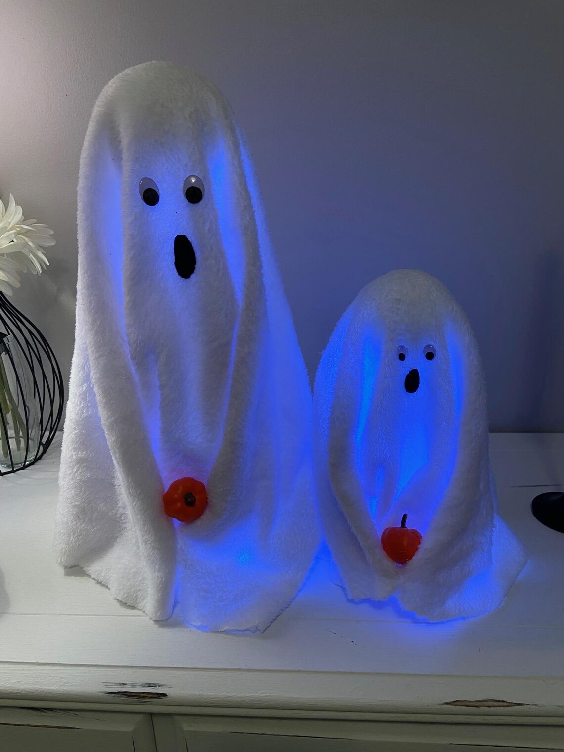 Lighted Sherpa Ghost: Handmade Halloween Tabletop Decor - Etsy