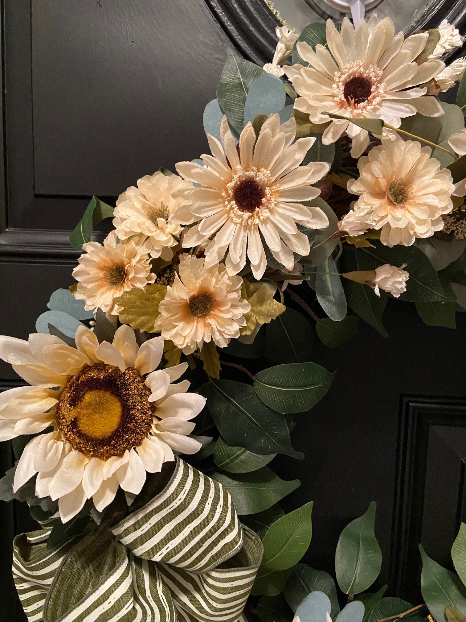 Neutral Wreath Neutral Farmhouse Wreath Cream Sunflowers. - Etsy