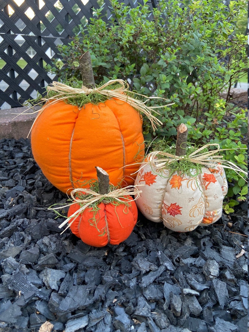 Handmade Fabric Pumpkin Trio: Fall Decor Set - Etsy