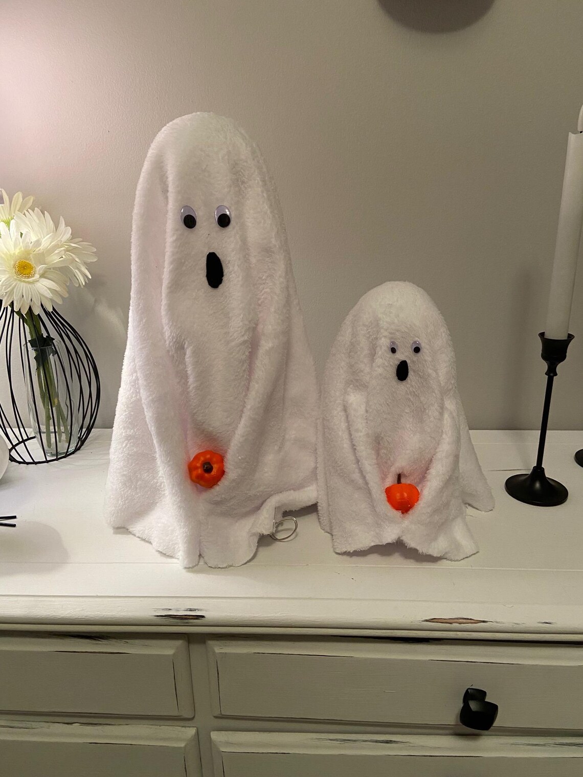 Lighted Sherpa Ghost: Handmade Halloween Tabletop Decor - Etsy