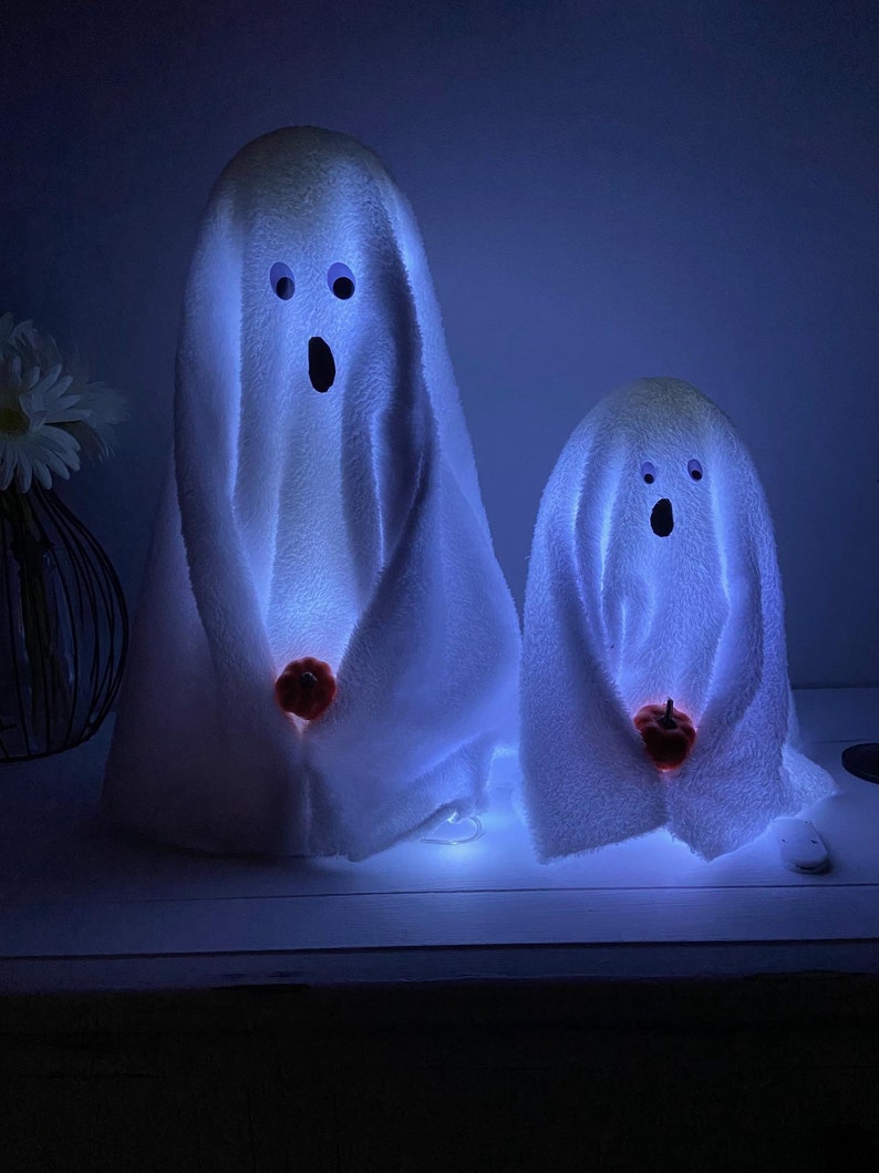 Lighted Sherpa Ghost: Handmade Halloween Tabletop Decor - Etsy