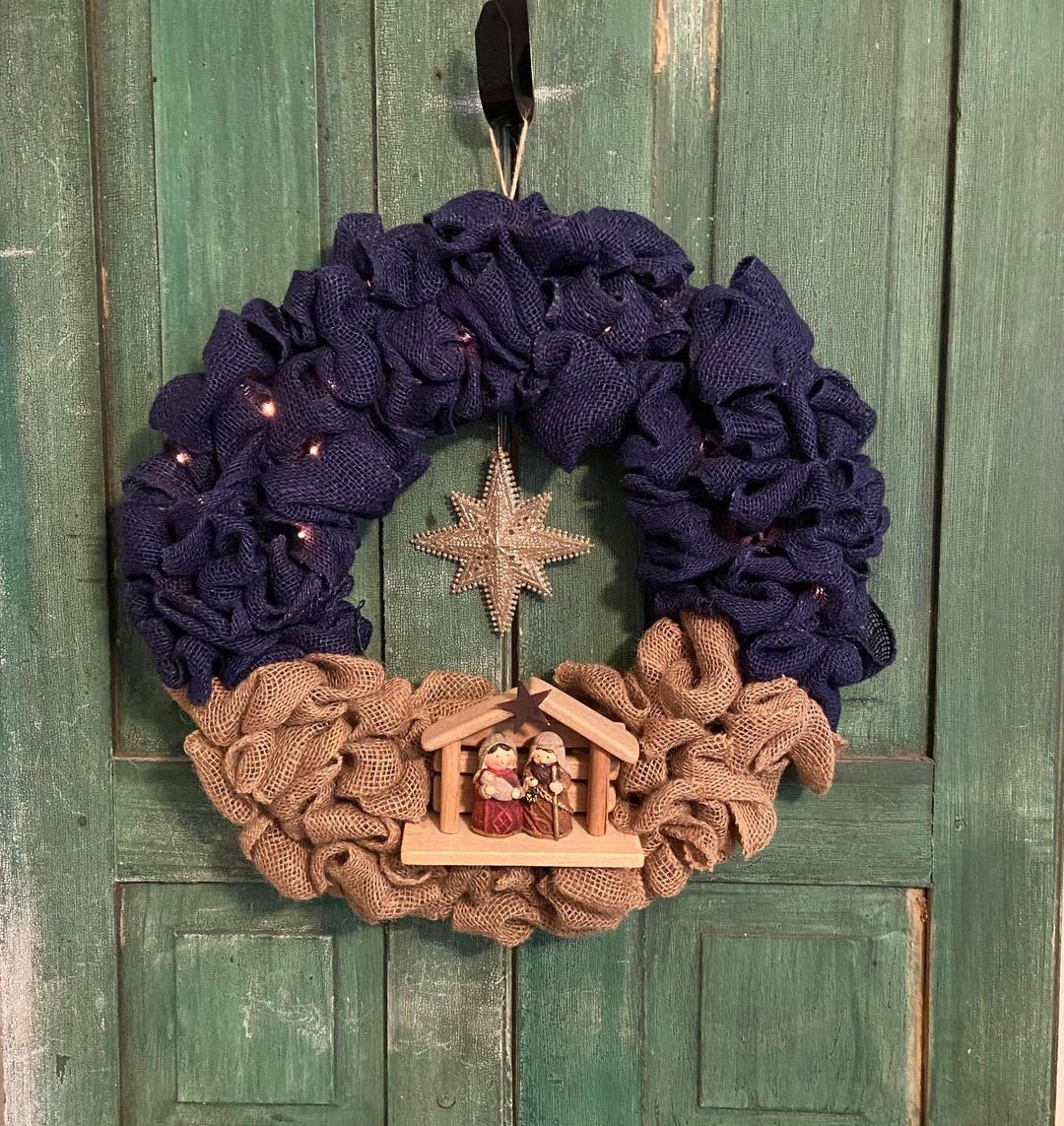 Lighted Nativity Scene Wreath, Nativity Scene Wreath, Christmas ...