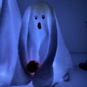 Lighted Sherpa Ghost: Handmade Halloween Tabletop Decor - Etsy