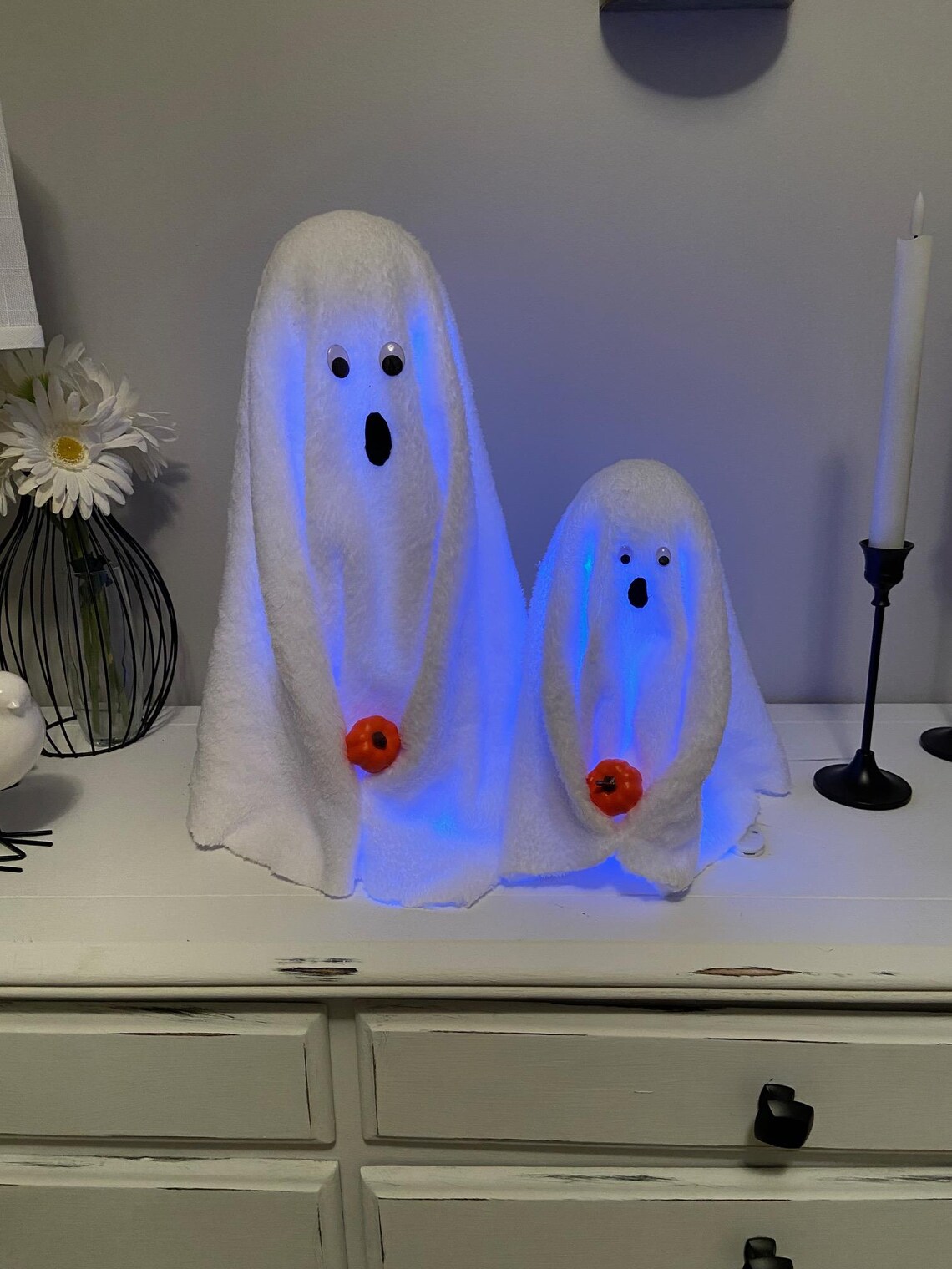 Lighted Sherpa Ghost: Handmade Halloween Tabletop Decor - Etsy