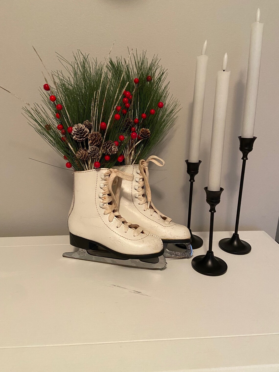 Ice Skate Door Hanger Figure Skate Wall Hanger White Skate - Etsy