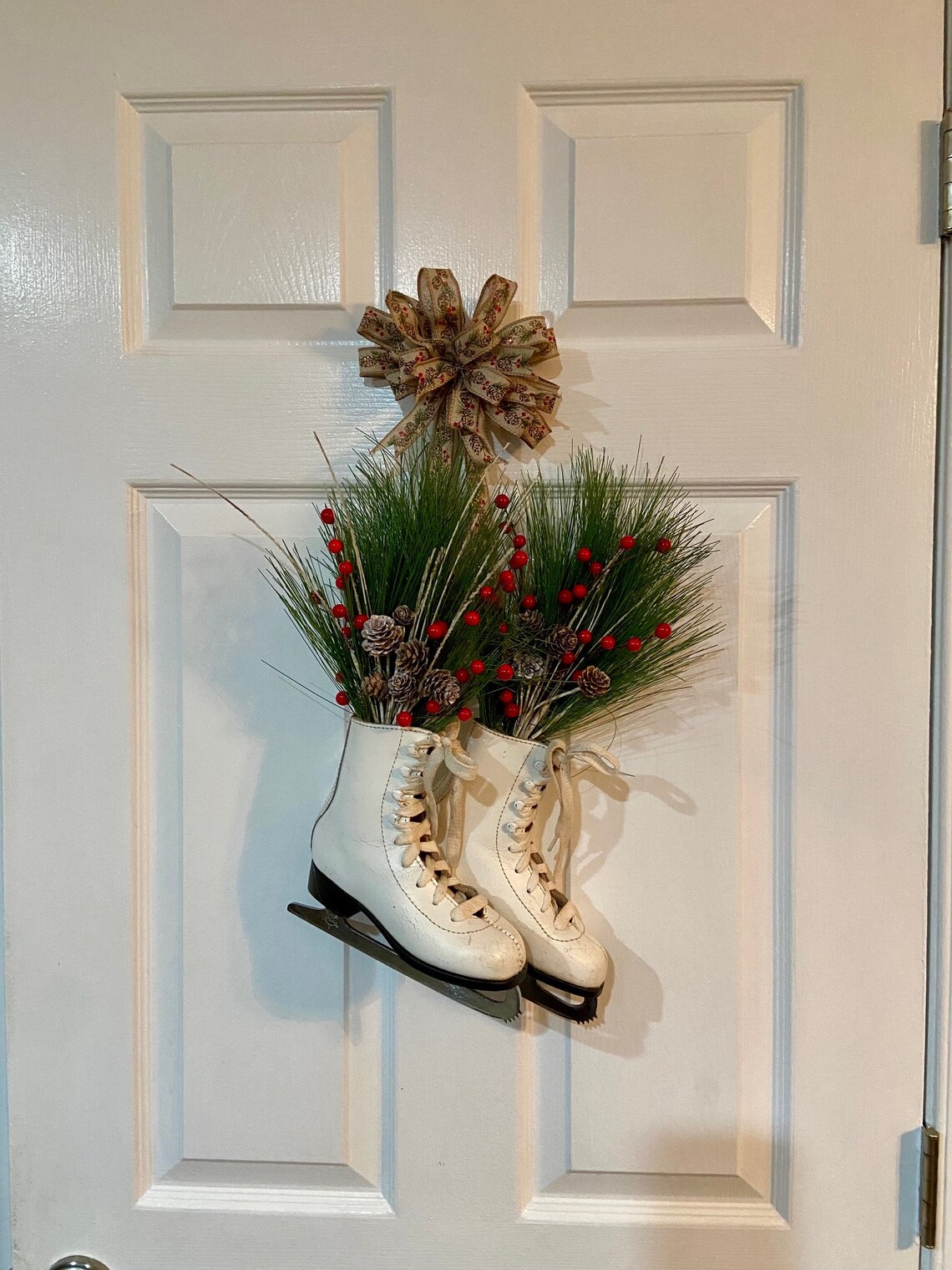 Ice Skate Door Hanger Figure Skate Wall Hanger White Skate - Etsy