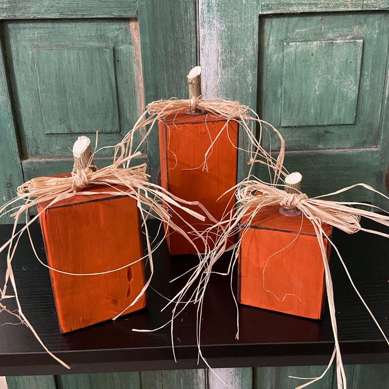 Wood Pumpkin Blocks - Etsy