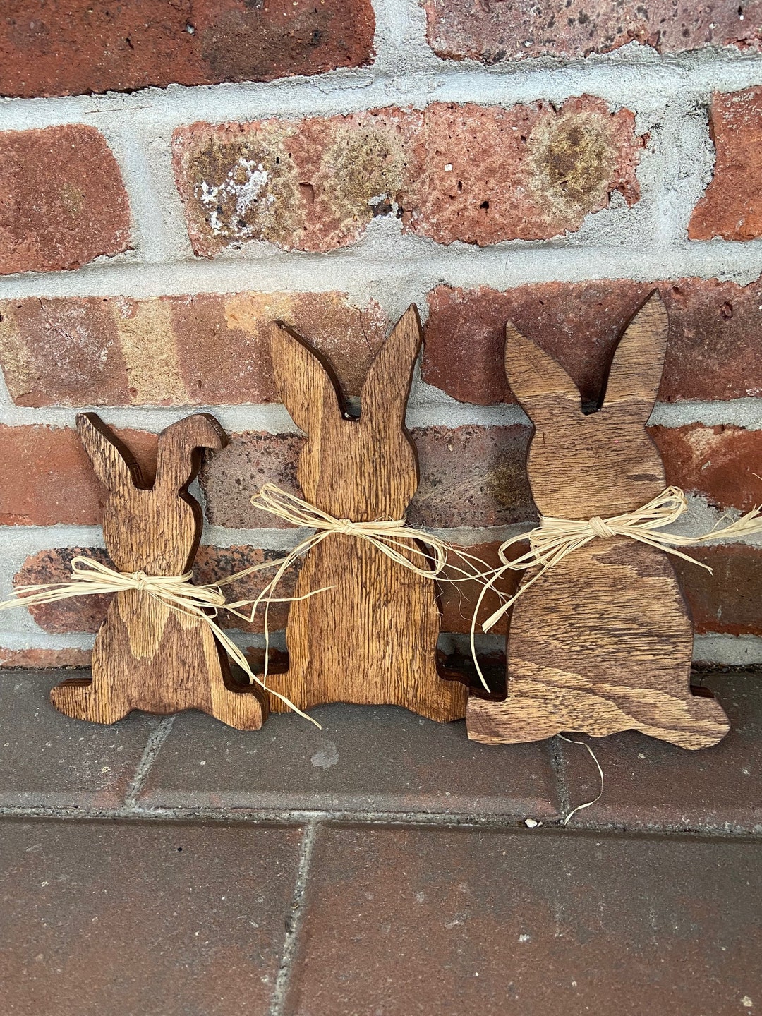Wooden Bunny Trio Bunny Family Set Bunny Shelf Sitters - Etsy