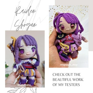 Crochet PDF Pattern: "raiden Shogun" Chibi Amigurumi (english, Spanish ...