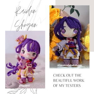 Crochet PDF Pattern: "raiden Shogun" Chibi Amigurumi (english, Spanish ...