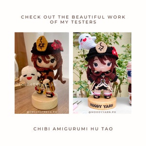 Crochet PDF Pattern: "hu Tao & Boo Tao" Chibi Amigurumi - Etsy