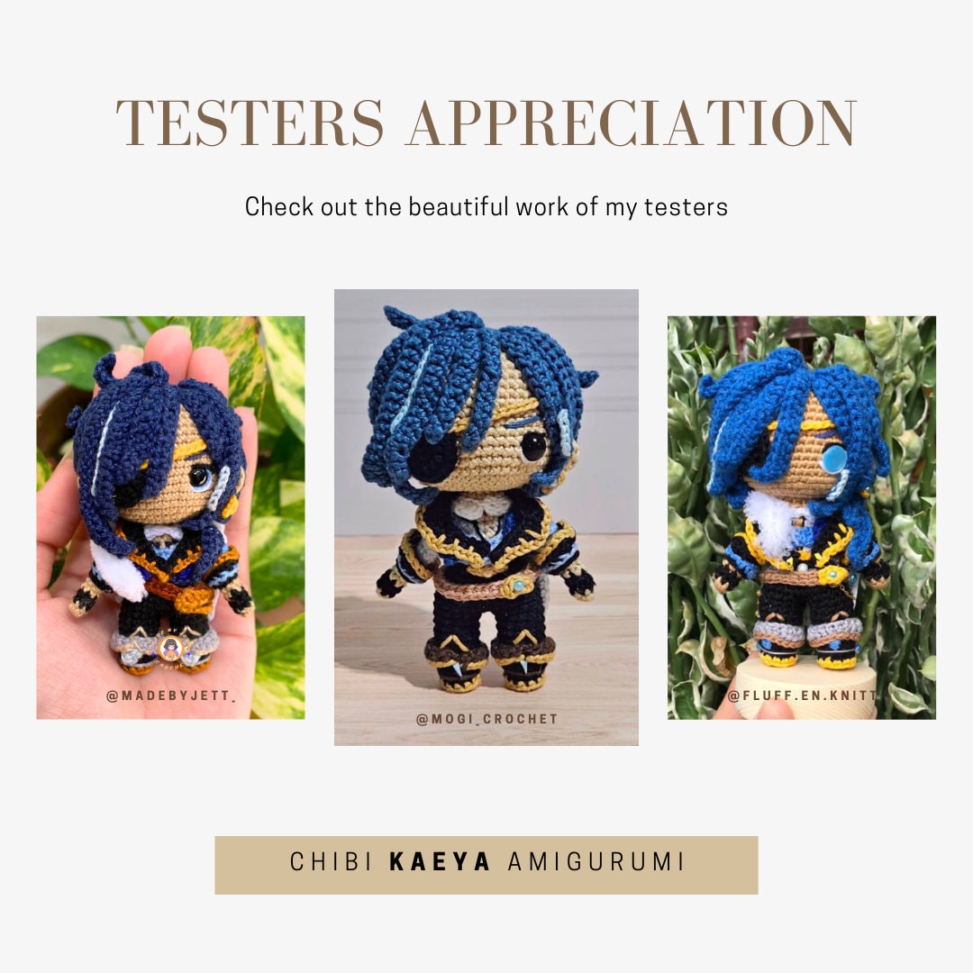 Crochet PDF Pattern: "kaeya" Chibi Amigurumi - Etsy