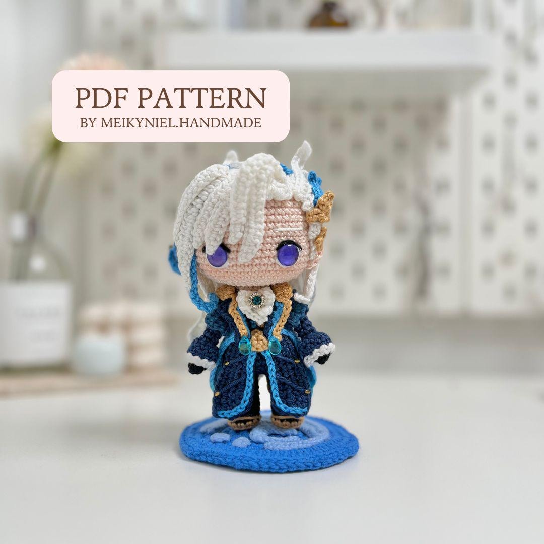 Crochet PDF Pattern: "neuvillette" Chibi Amigurumi - Etsy