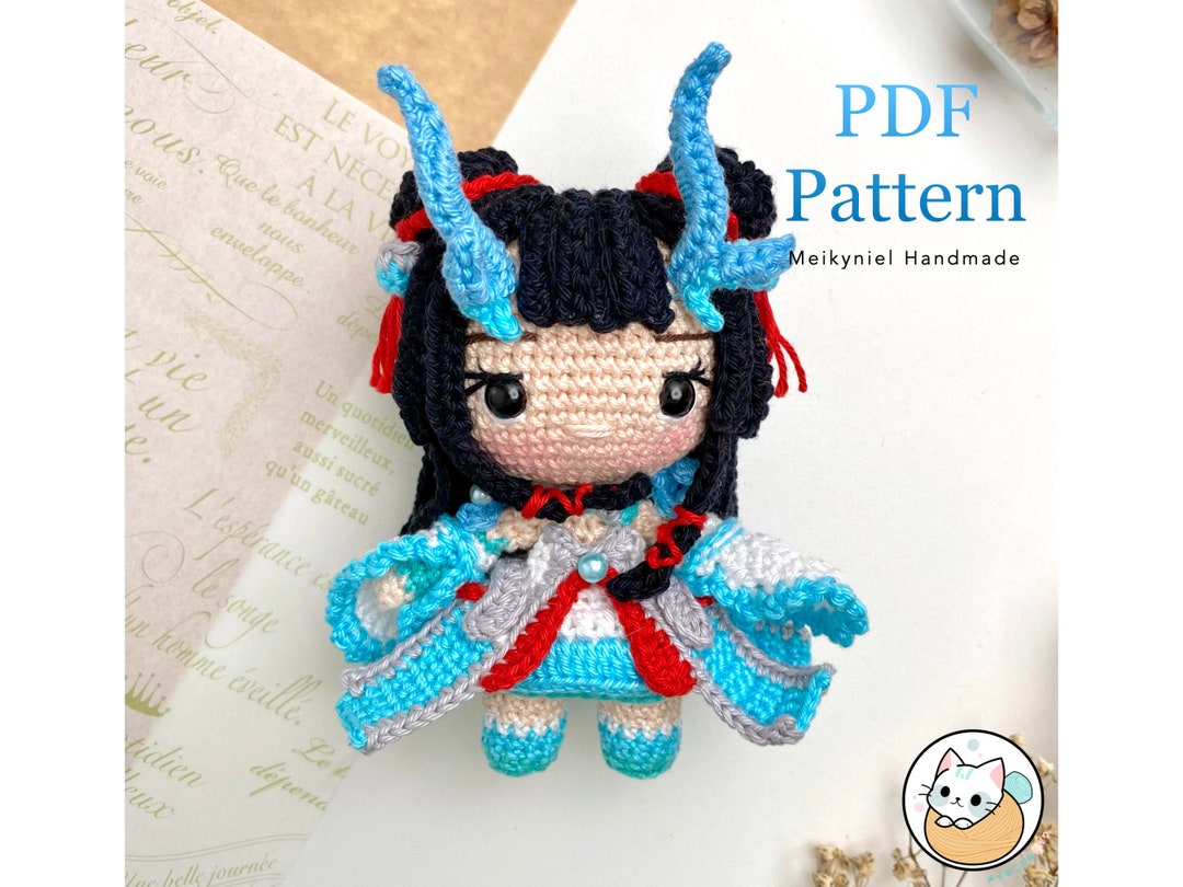 Crochet PDF Pattern : Chibi Amigurumi kagura - Etsy