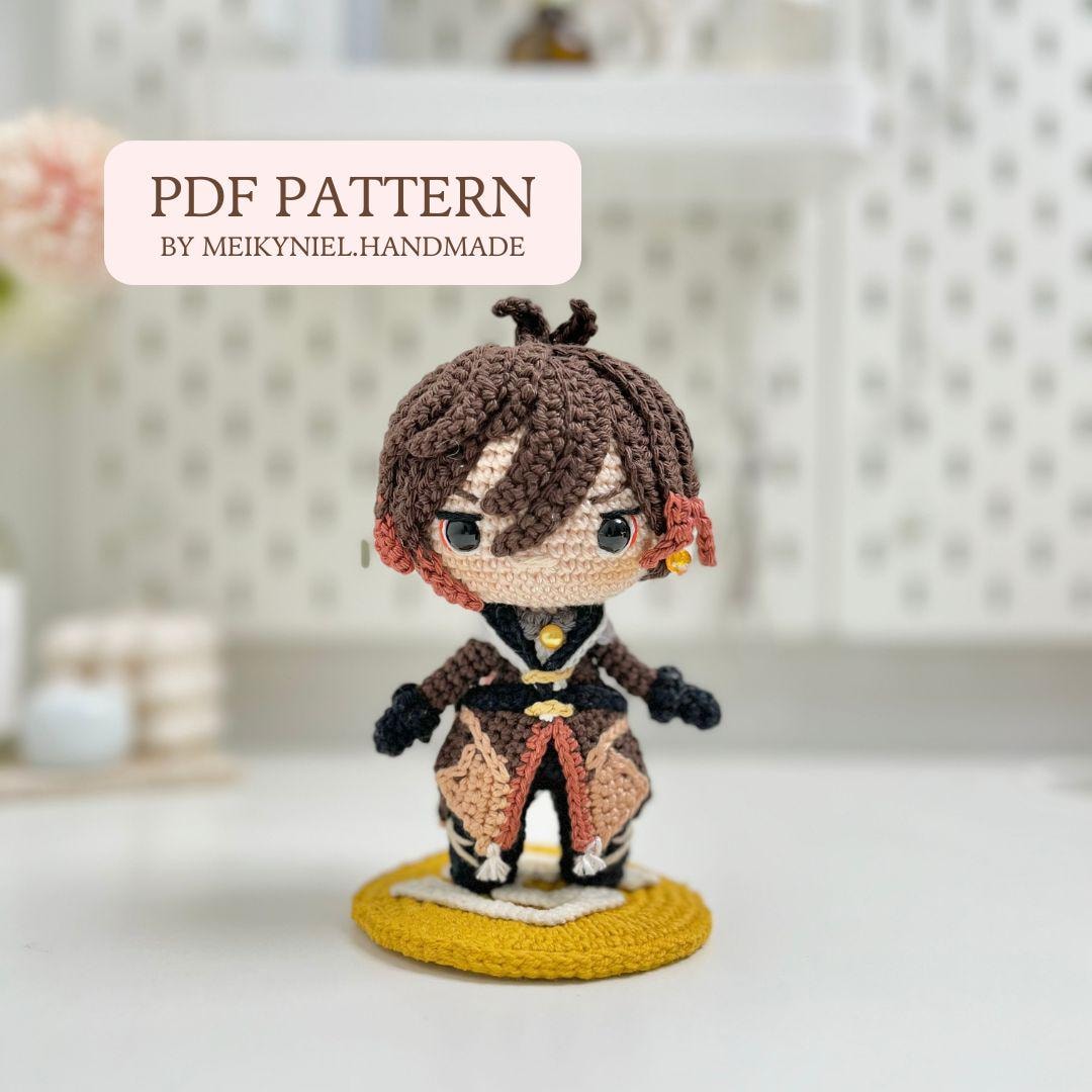 Crochet PDF Pattern: "zhongli" Chibi Amigurumi - Etsy