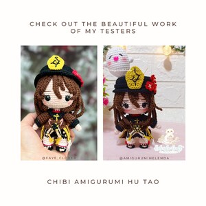Crochet PDF Pattern: "hu Tao & Boo Tao" Chibi Amigurumi - Etsy