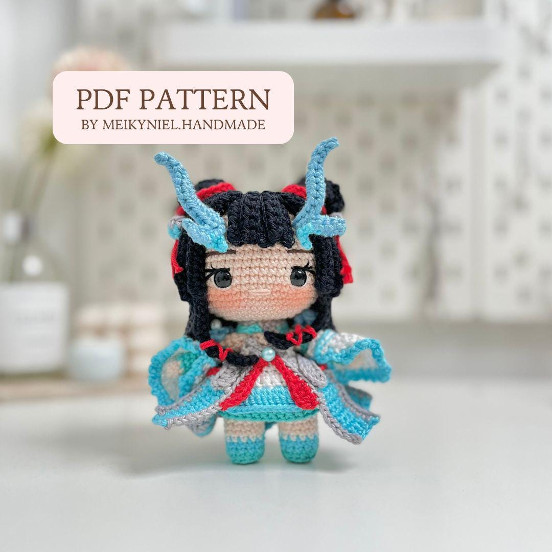 Crochet PDF Pattern : Chibi Amigurumi "kagura" - Etsy