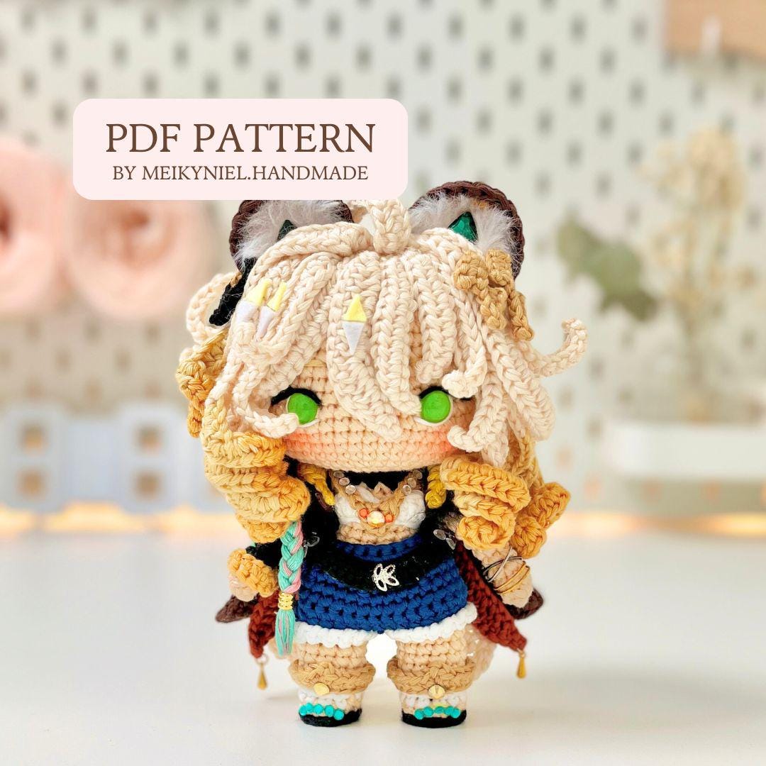 Crochet PDF Pattern: "xilonen" Chibi Amigurumi - Etsy
