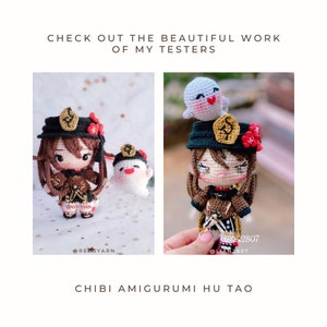 Crochet PDF Pattern: "hu Tao & Boo Tao" Chibi Amigurumi - Etsy