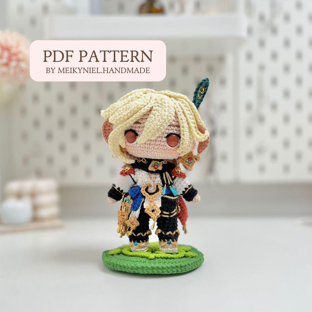 Crochet PDF Pattern: "kaveh" Chibi Amigurumi - Etsy