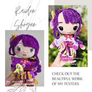 Crochet PDF Pattern: "raiden Shogun" Chibi Amigurumi (english, Spanish ...