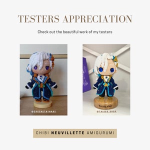Crochet PDF Pattern: "neuvillette" Chibi Amigurumi - Etsy