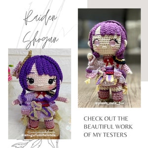 Crochet PDF Pattern: "raiden Shogun" Chibi Amigurumi (english, Spanish ...