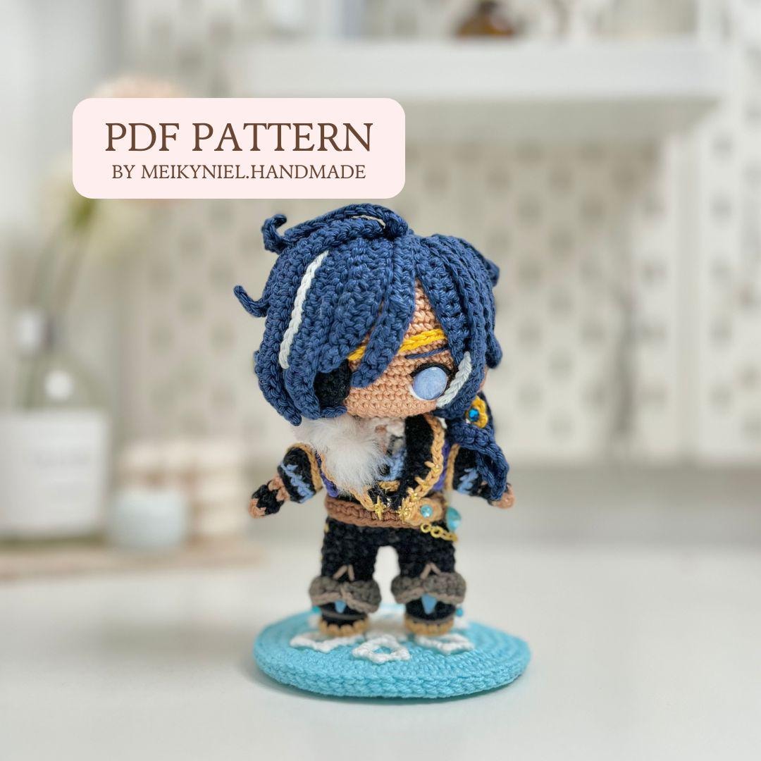 Crochet PDF Pattern: "kaeya" Chibi Amigurumi - Etsy