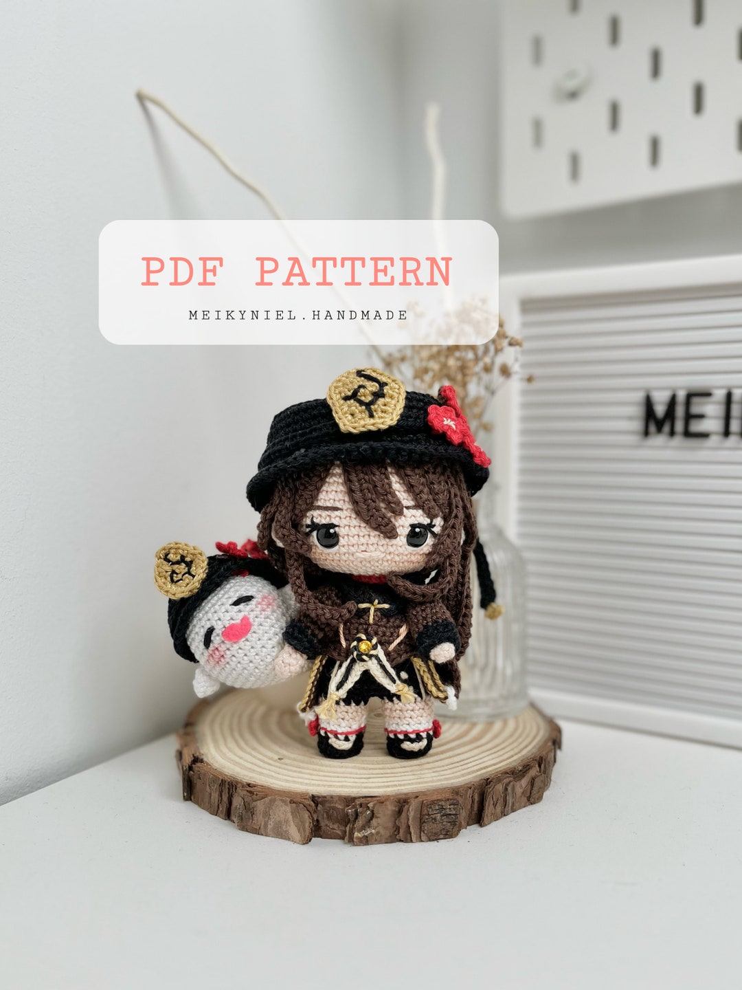 Crochet PDF Pattern: hu Tao & Boo Tao Chibi Amigurumi - Etsy