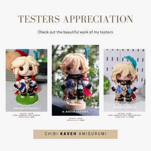 Crochet PDF Pattern: "kaveh" Chibi Amigurumi - Etsy