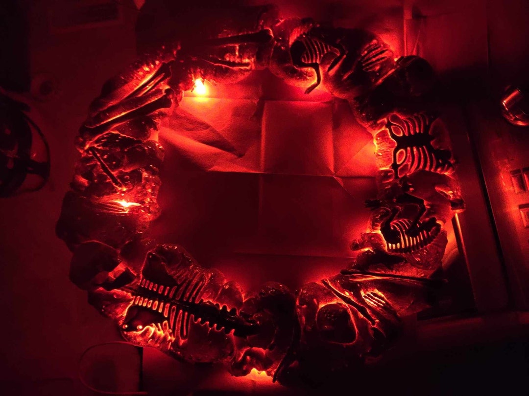 Skeleton Wreath Skeleton Fire Wreath Skeleton Wreath for - Etsy