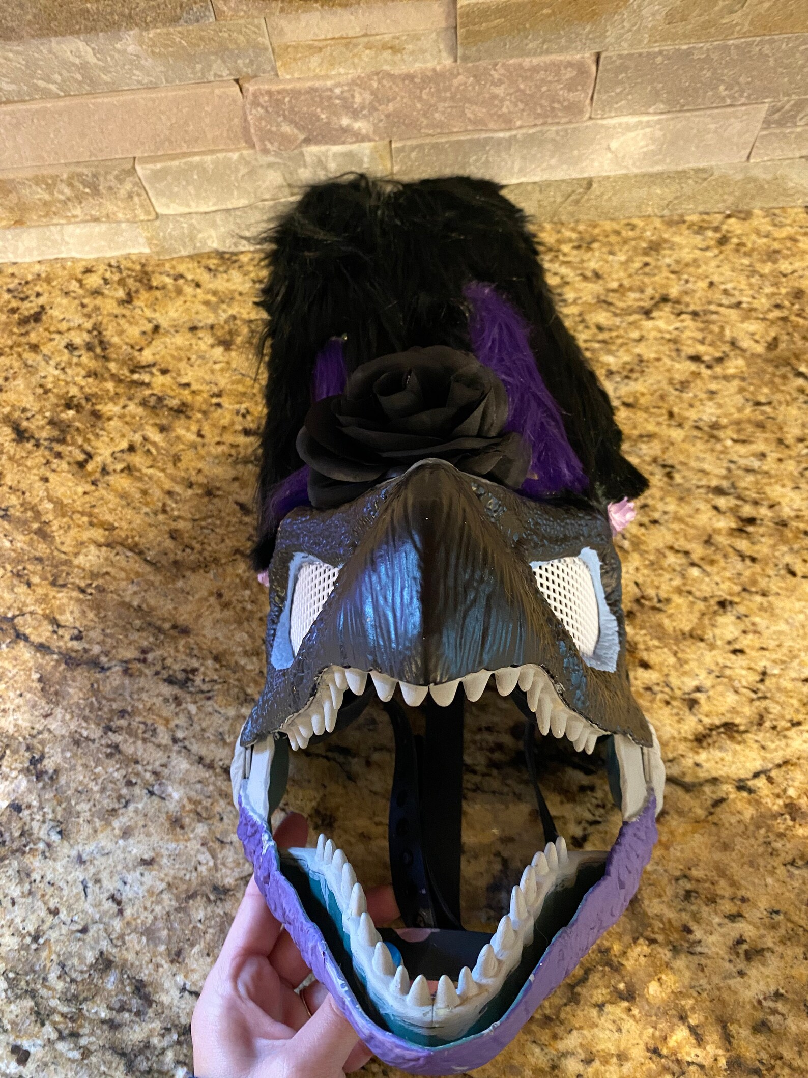 Therizinosaurus Furry Dino Mask With Ears - Etsy