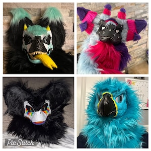 Dino Full Furry Mask (custom Order) - Etsy