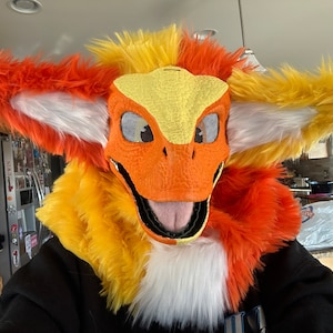 Dino Full Furry Mask (custom Order) - Etsy
