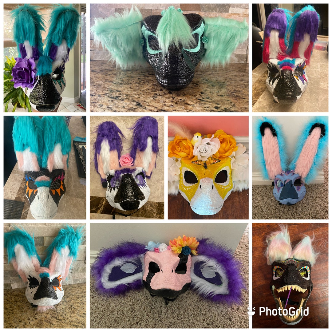 Dino Furry Mask (custom Order) - Etsy