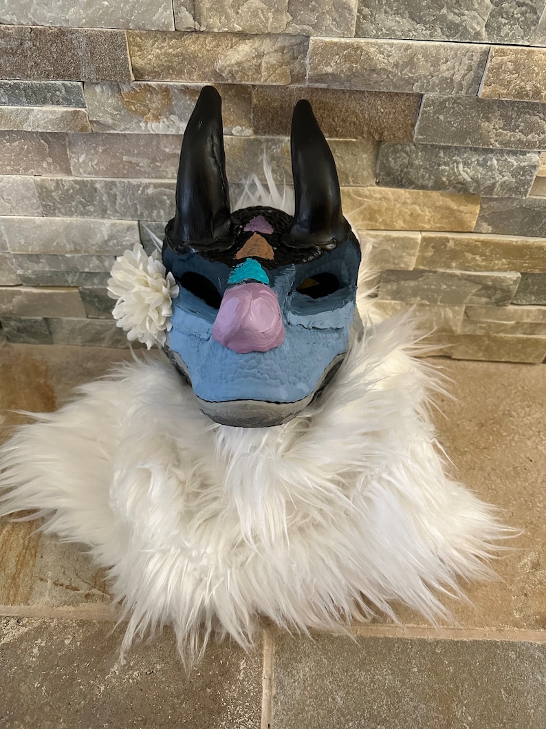 Dino Full Furry Mask (custom Order) - Etsy