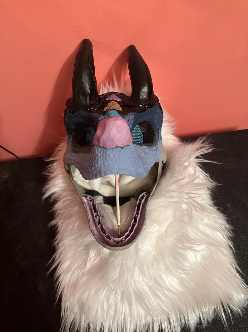 Dino Mask Furry With Horns - Etsy