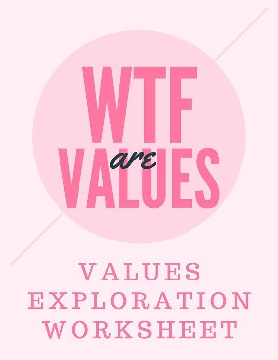 Values Exploration Worksheet Acceptance and Commitment | Etsy