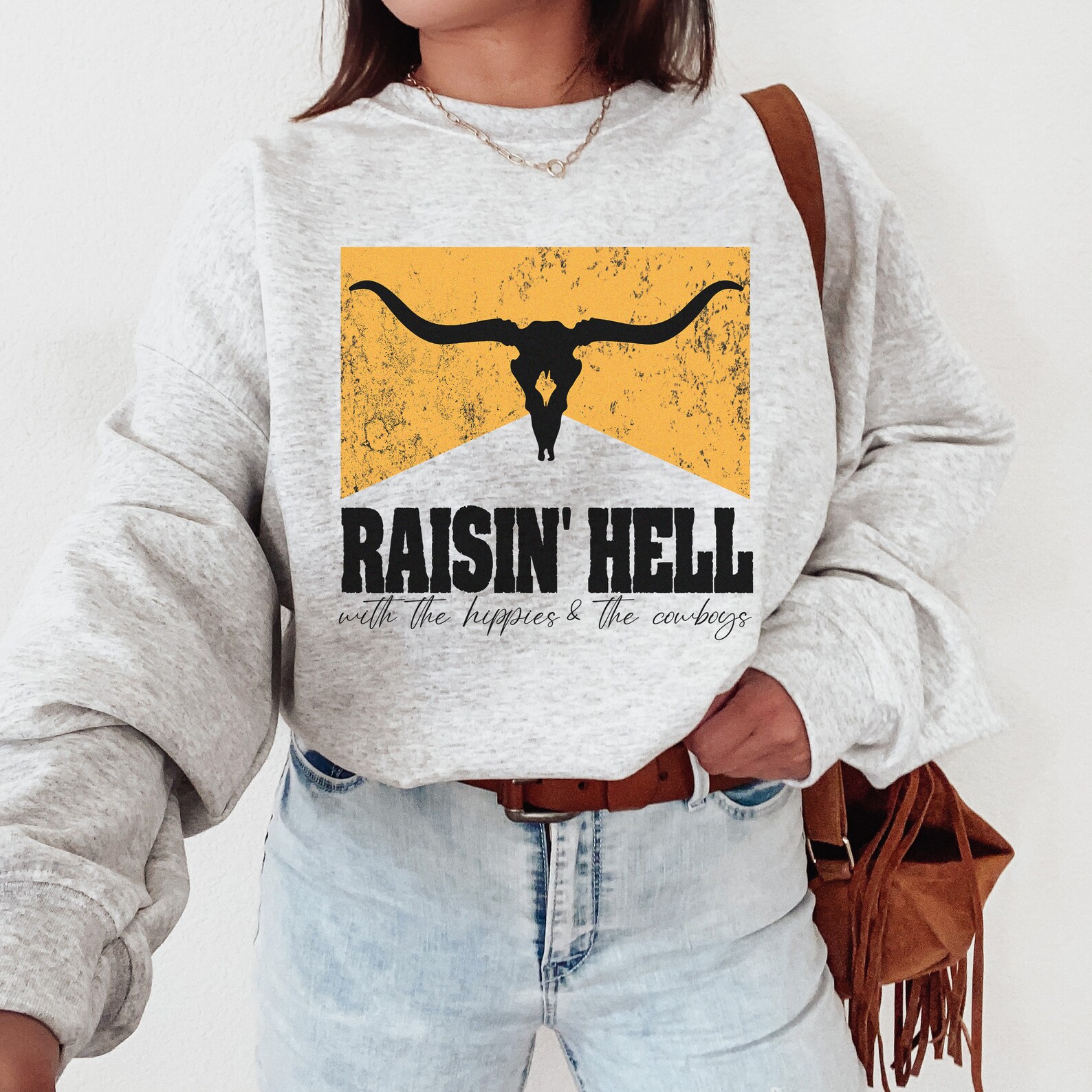 Raisin Hell With the Hippies and the Cowboys Sweatshirt - Etsy